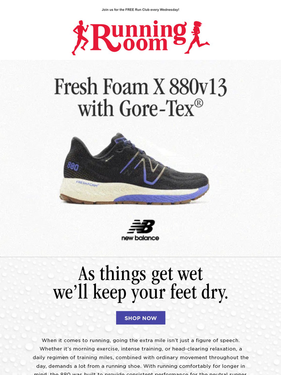 Running Room: Keep Your Feet Dry On Your Run With New Balance and GORE ...