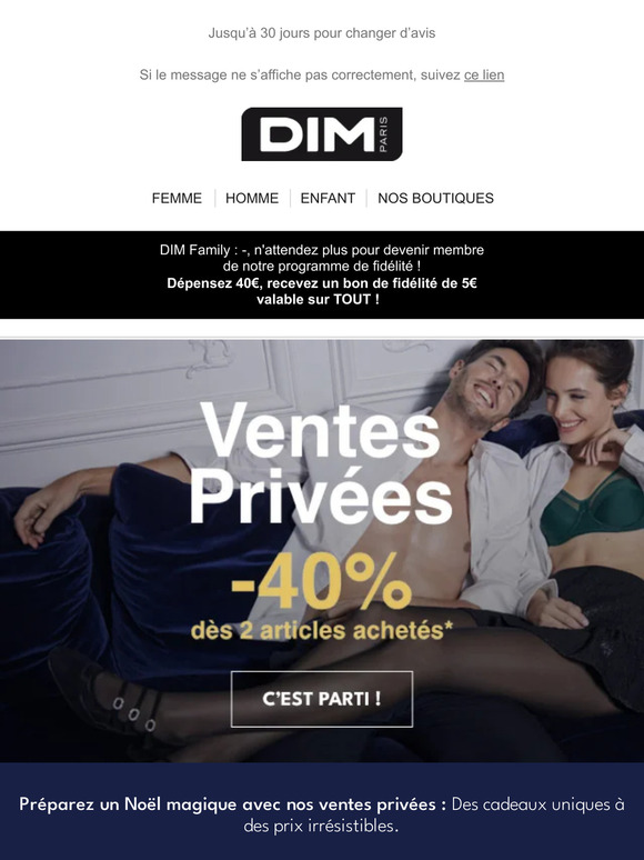 DIM: ⚡Ventes privées : -40% dès 2 articles ! | Milled