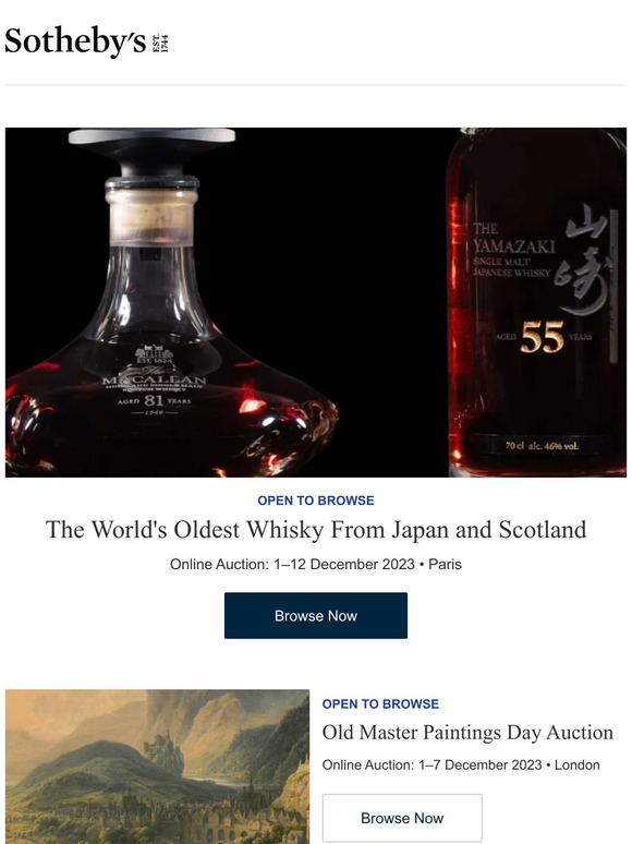 Sotheby's: The World's Oldest Whisky From Japan and Scotland and more ...