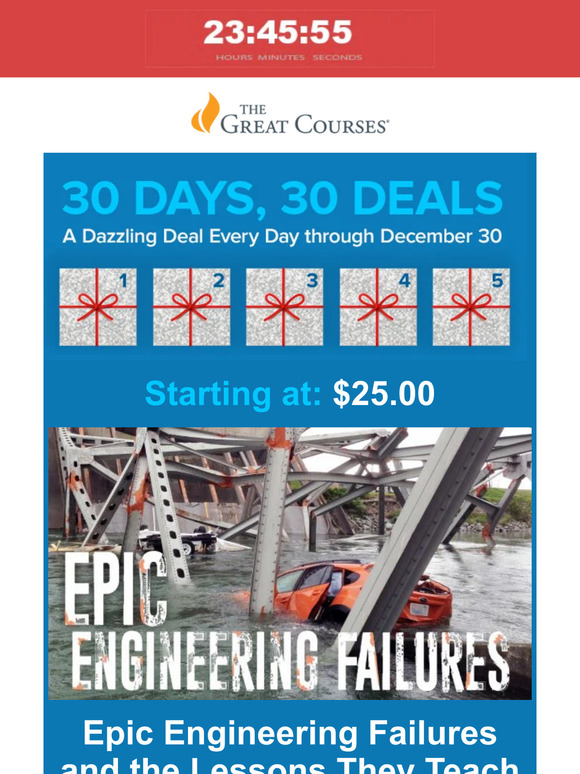 The Great Courses: Deal of the Day - Epic Engineering Failures and the Lessons They Teach | Milled