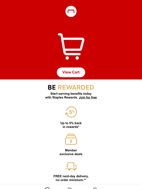 Staples: Quick follow-up: Your order is incomplete (check out now ...