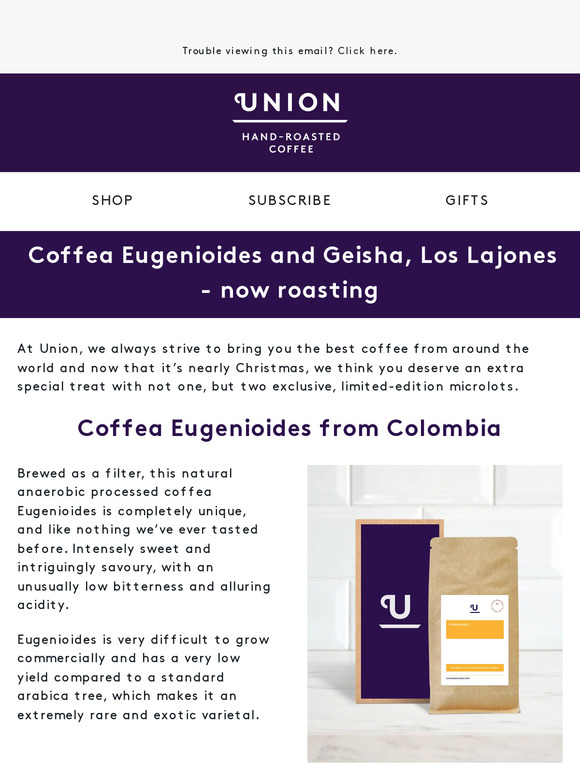 Union Hand-Roasted Coffee: Two exclusive, limited edition microlots now ...