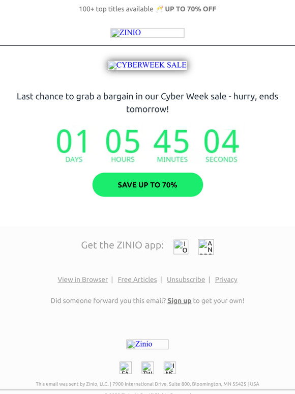 Zinio: 🚨 LAST HOURS of Cyber Week 🚨 | Milled