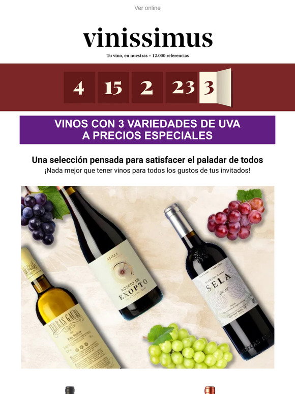 Vinissimus: 3 variedades de uva: vinos excelentes a precios especiales🍇 ...