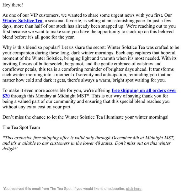 The Tea Spot: Winter Solstice is going, going... almost gone! | Milled