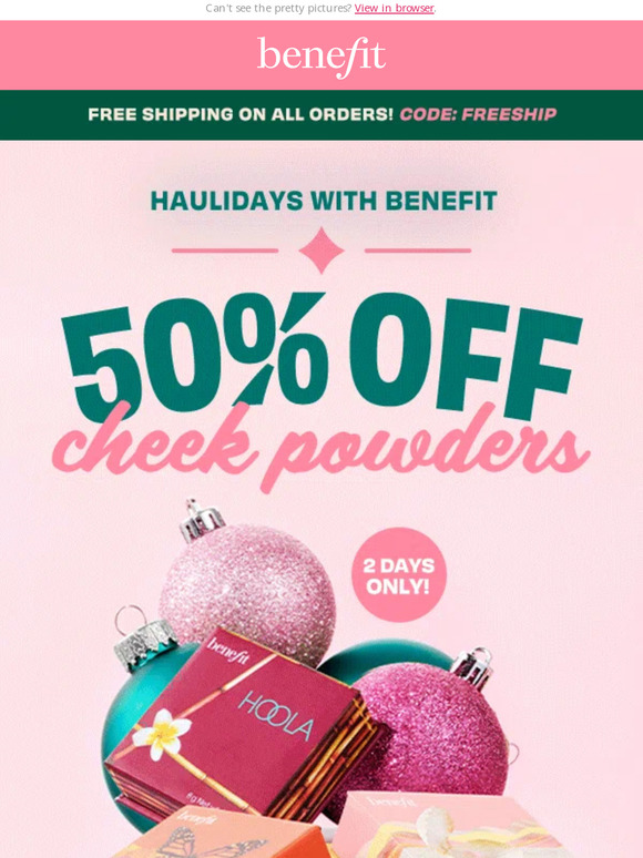 Benefit Cosmetics: 2 DAYS: Get 50% OFF all cheek powders! | Milled
