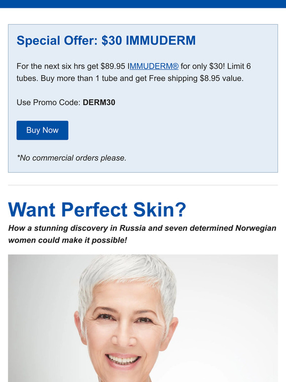 Immunocorp: $30 IMMUDERM®—6 Hour Sale! | Milled