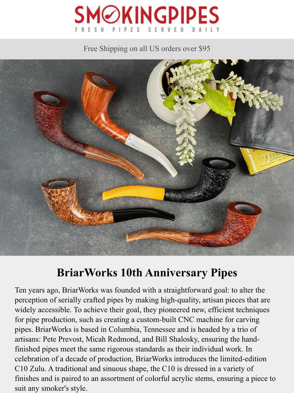 Smokingpipes: BriarWorks 10th Anniversary Pipes | The C10 Zulu | Milled
