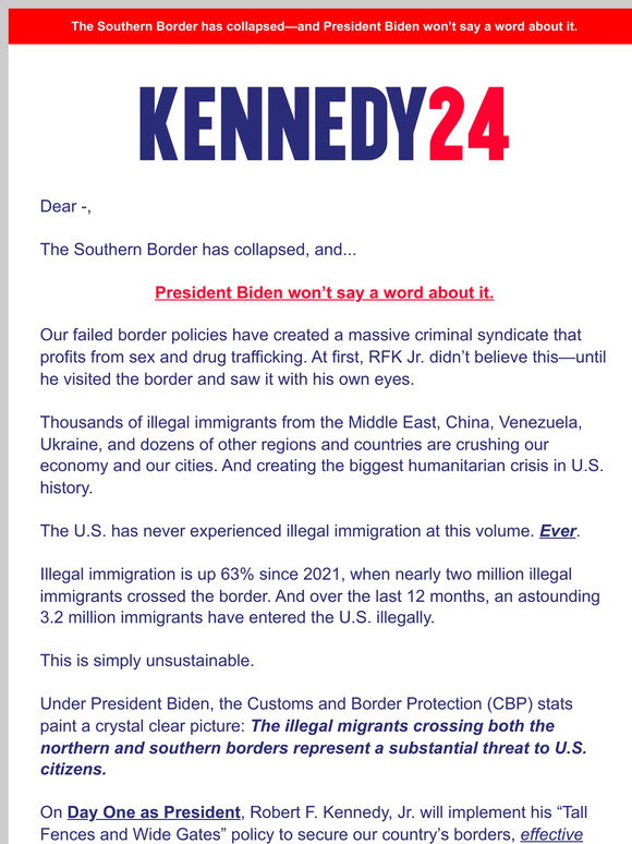 Robert F. Kennedy Jr.: Border Crisis Keeps Getting Worse | Milled