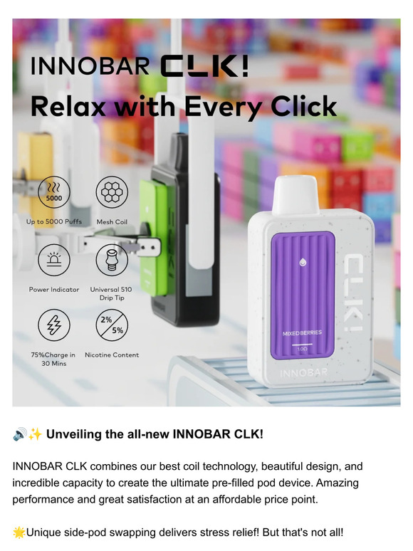 Innokin: Discover the Latest: INNOBAR CLK - Exciting New Release! | Milled