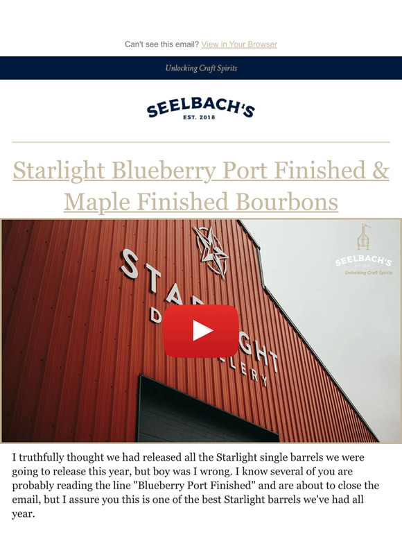Seelbachs: Starlight Blueberry Port Finished & Maple Finished Bourbon ...