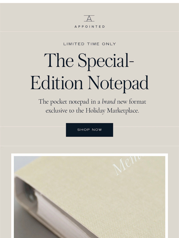 Appointed: New to Appointed: The Special-Edition Notepad | Milled