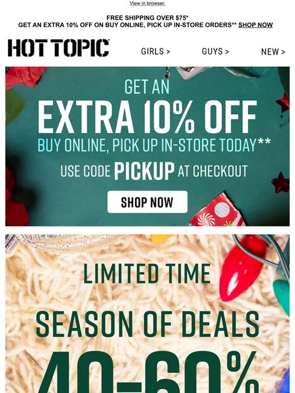 Hot Topic: Limited time! Shop THOUSANDS of styles 40%-60% Off ⏰ | Milled