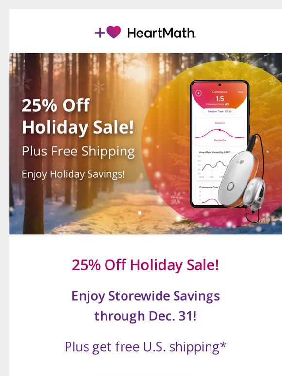 HeartMath: Save 25% on HeartMath through December 31! 🎁 | Milled
