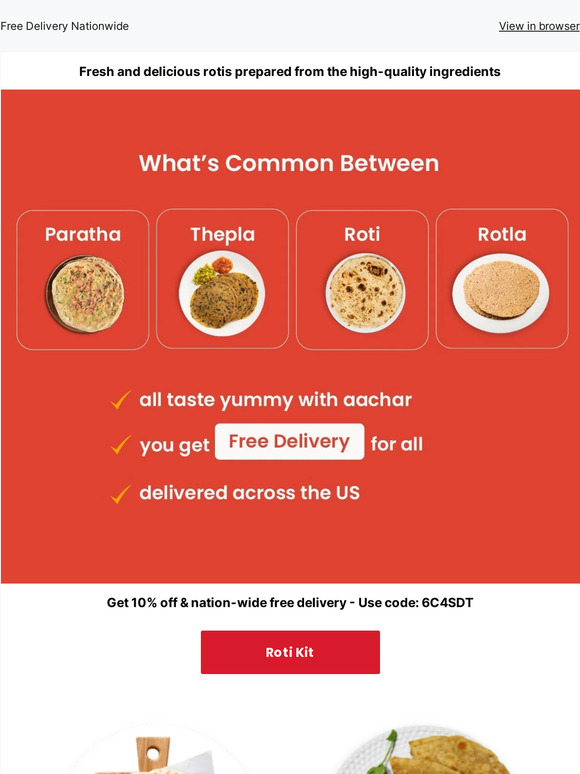 Quicklly: Shri Roti - Fresh Tawa Roti | Milled