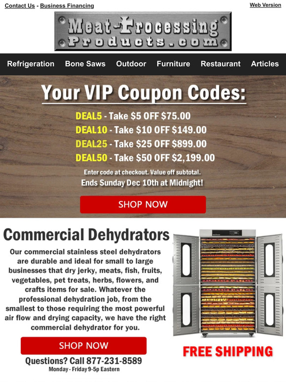 Meat Processing Products: Your VIP Offers | Milled