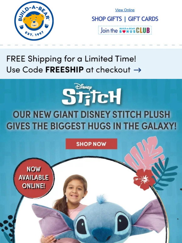 Build-A-Bear: NEW Giant Disney Stitch Plush Now Online! | Milled