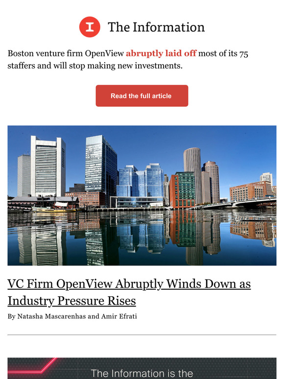 The Information: Exclusive: VC Firm OpenView Abruptly Winds Down as ...
