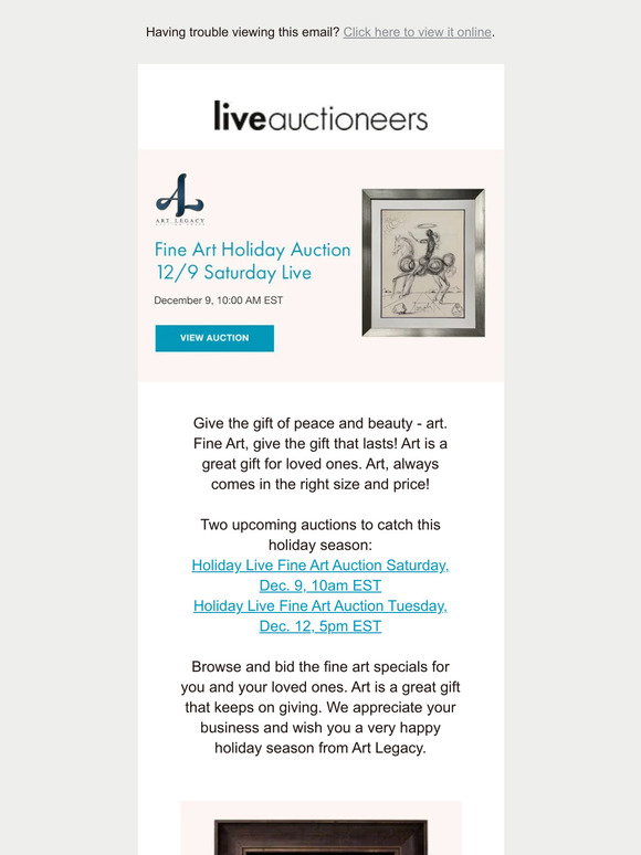 LiveAuctioneers: Art Legacy Fine Art Auction | Milled