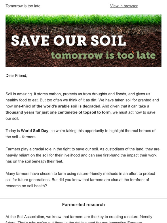 Soil Association: Save our soil | Milled