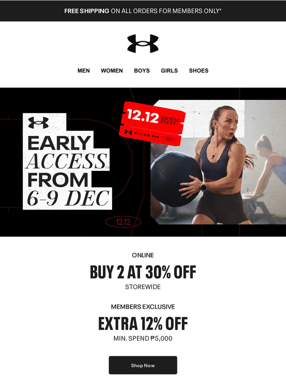 Under Armour: 🔥 12.12 Starts Now Only for Members!🔥 | Milled