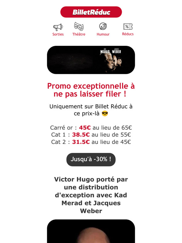 BilletReduc FR: Promo exceptionnelle sur Ruy Blas de Victor Hugo avec ...
