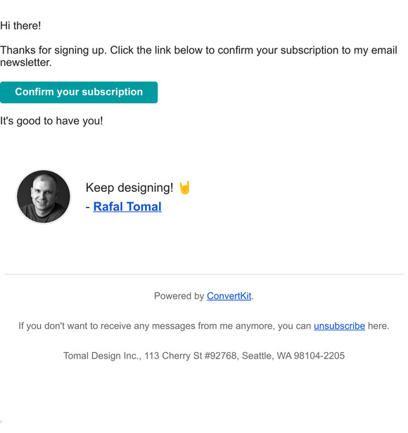 Tomal Design Inc.: Confirm your subscription | Milled