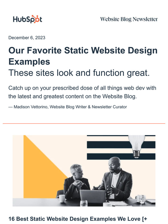 HubSpot: Our Favorite Static Website Design Examples | Milled