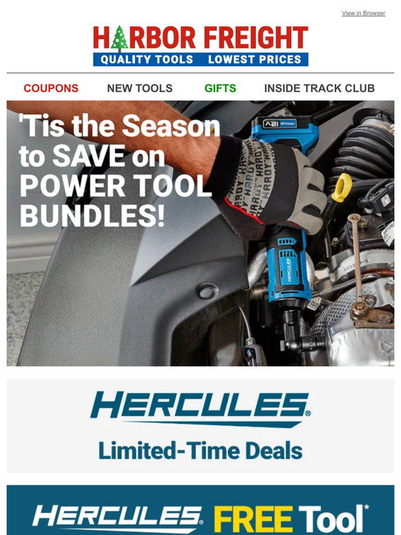 Harbor Freight: Ho-ho-holiday Savings on BAUER & HERCULES Bundles | Milled