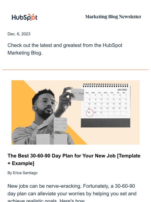 HubSpot: The Best 30-60-90 Day Plan for Your New Job [Template ...