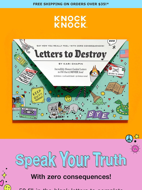 Knock Knock: NEW: Scandalous Letters to Destroy . . . | Milled