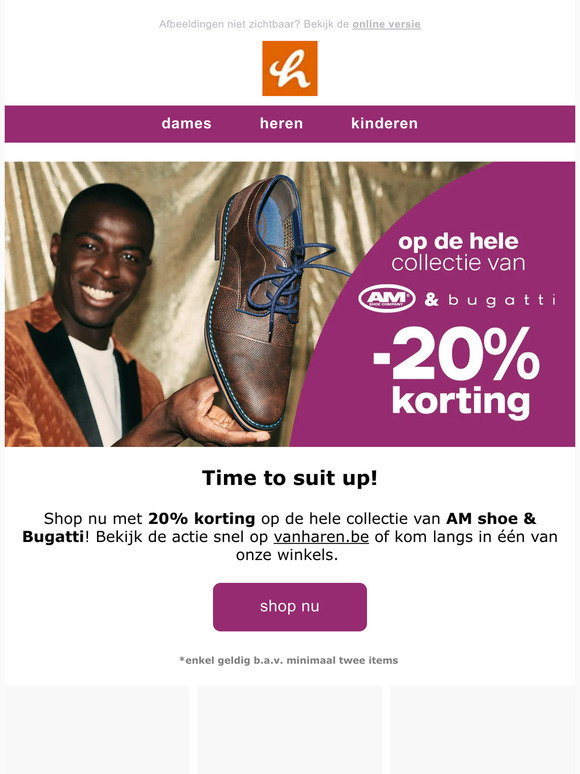 vanHaren: -20% op de hele collectie van AM shoe & bugatti! 👀 | Milled