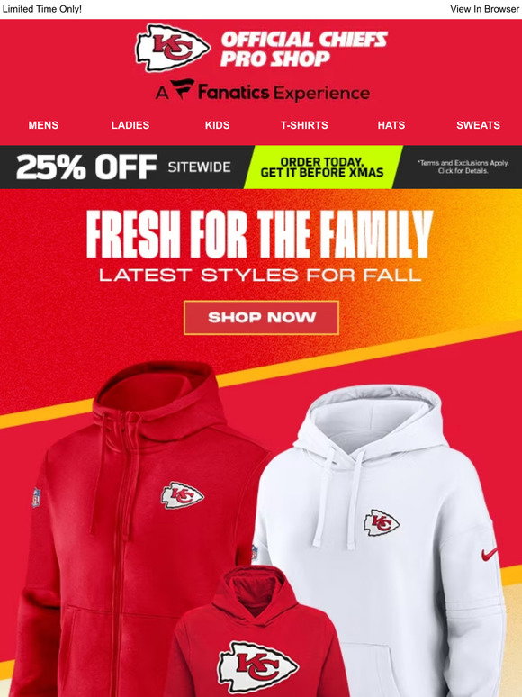 Kansas City Chiefs: Gifts Built For Your Team | Family Styles + 25% OFF ...