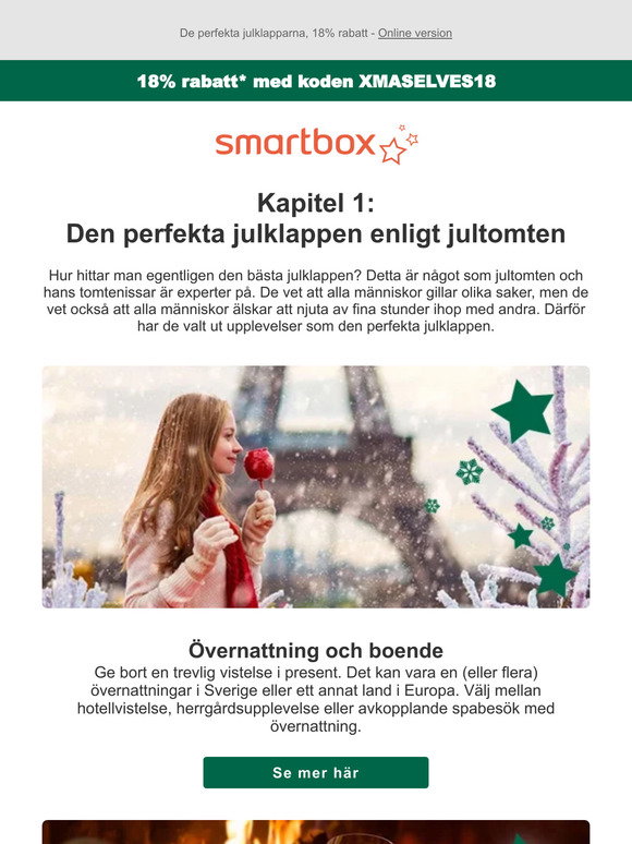 Smartbox: Julklappen alla vill ha 🎁 är en upplevelse 🗺️ | Milled