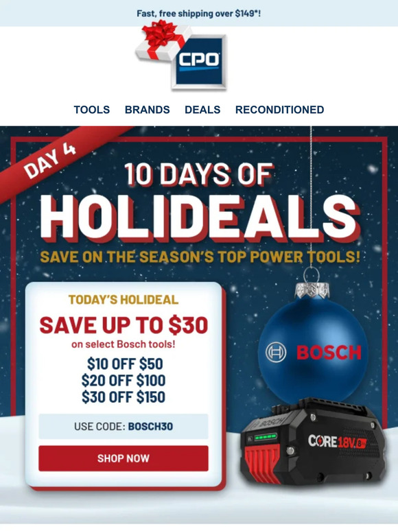 Tyler Tool: Unwrap HoliDeals Day 4: Save $30 on Bosch! | Milled