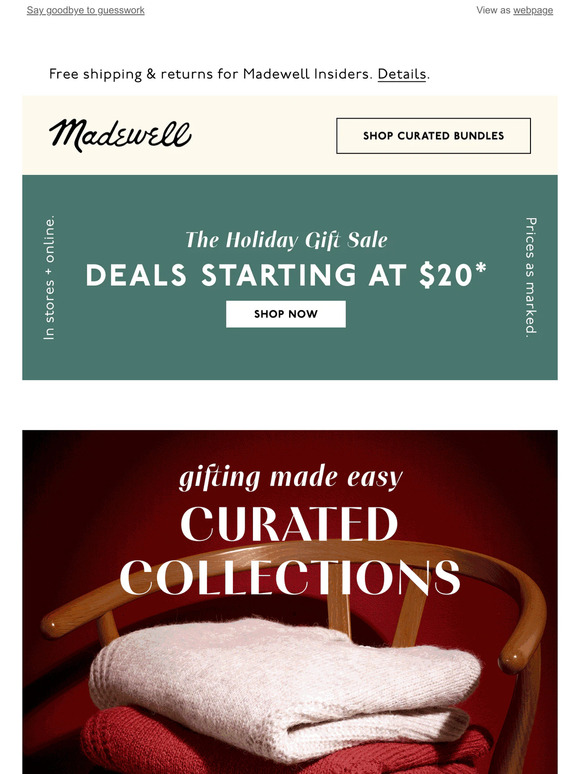 Madewell: Introducing curated gift collections | Milled