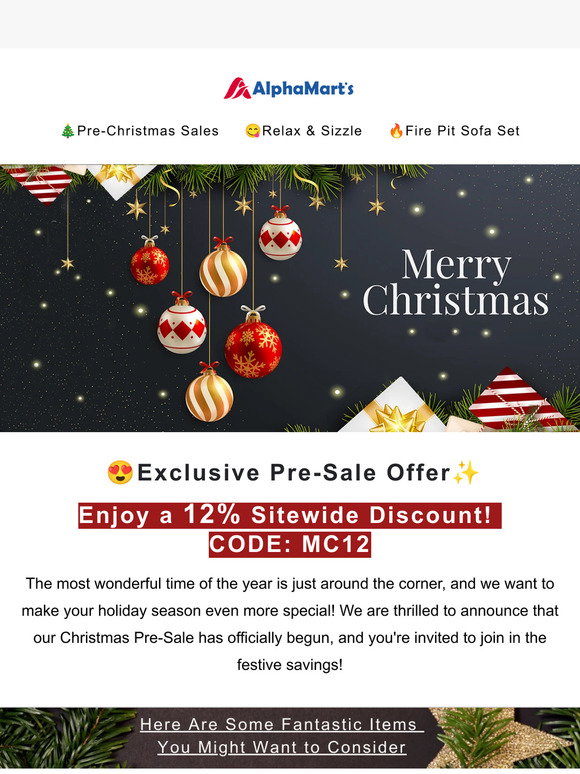Alphamarts: 🎄 Christmas Pre-Sale Alert! 💥💥Enjoy a 12% Discount Sitewide ...
