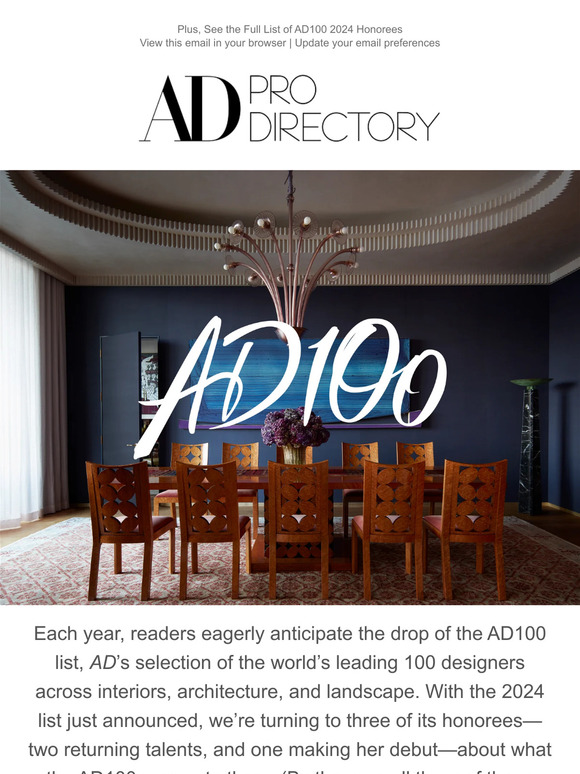Architectural Digest: What Being on the AD100 List Means to 3 Designers ...