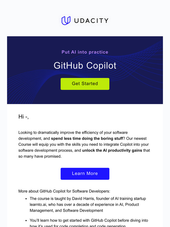 Udacity: Code better with GitHub Copilot | Milled