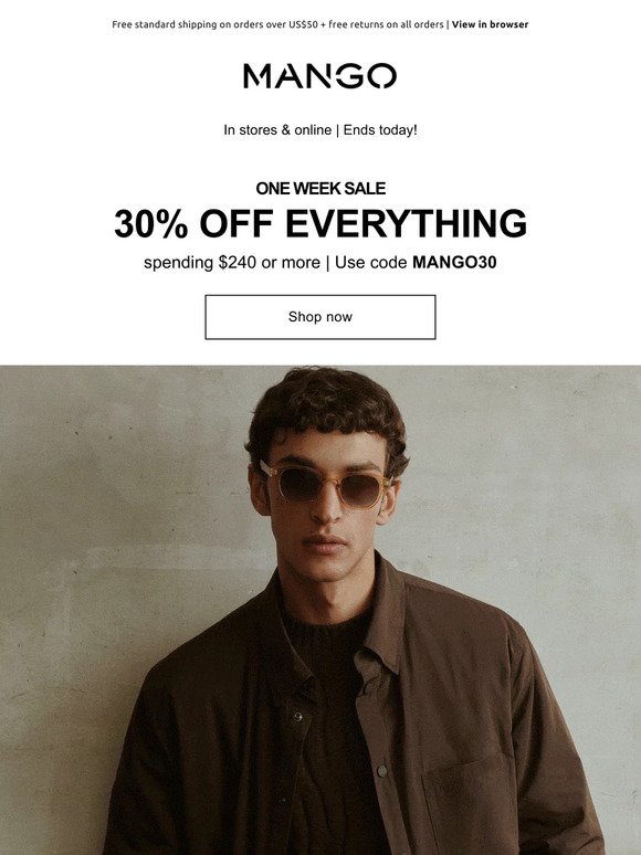 Mango Email Newsletters: Shop Sales, Discounts, and Coupon Codes