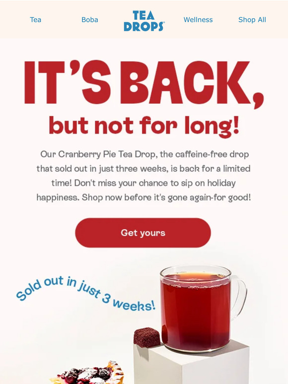 Tea Drops: Guess What's Back? 🥧♥️ | Milled