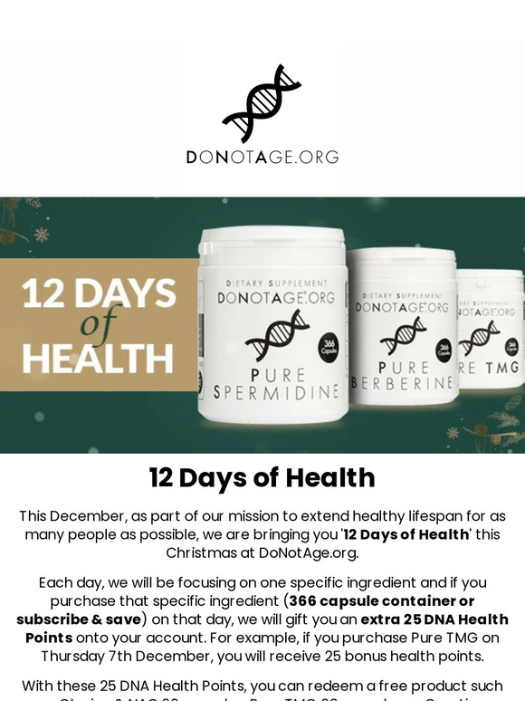Do Not Age: 12 Days of Health This Christmas | Milled