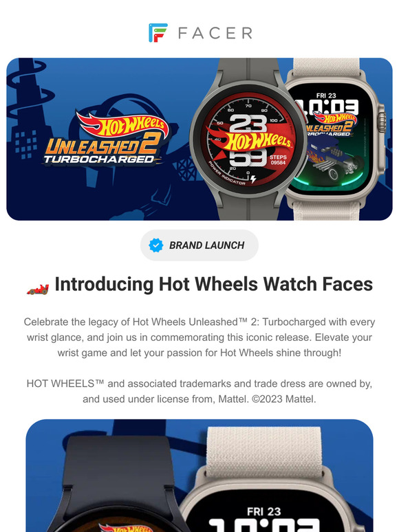 Facer: 🏎️ Introducing Hot Wheels Watch Faces | Milled