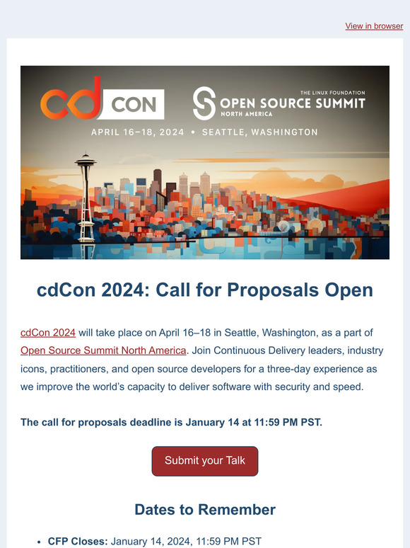 The Linux Foundation: cdCon 2024: Call for Proposals Open! | Milled
