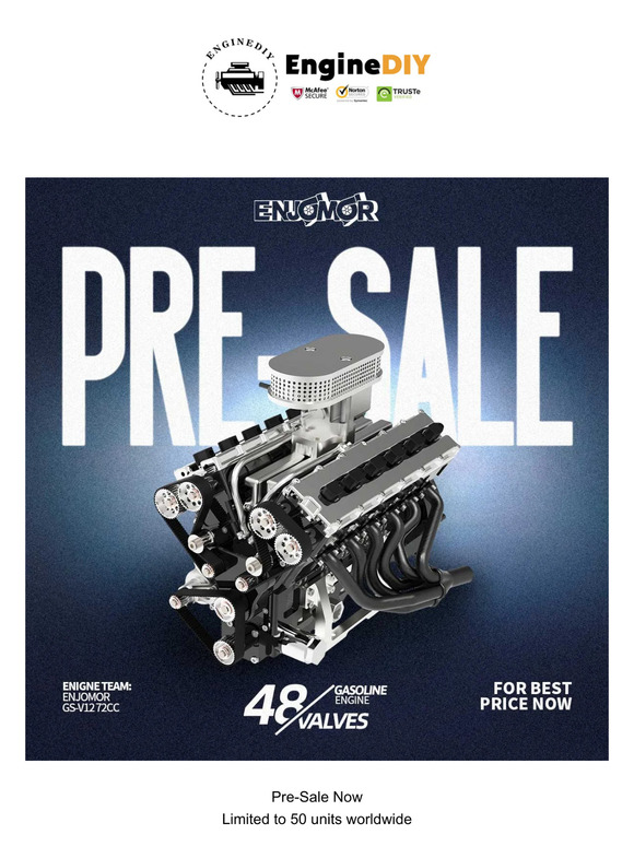 Enginediy: V12 48-Valve Gas Engine Pre-Sale Now | Milled