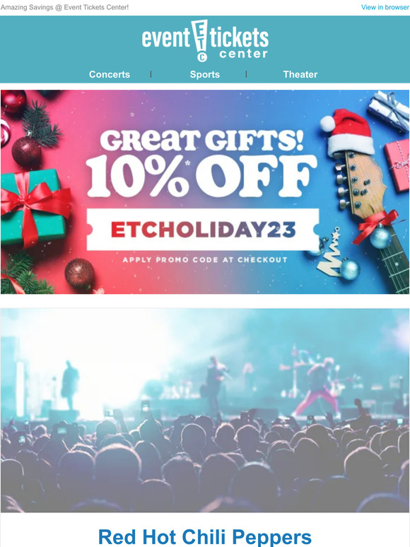 Event Tickets Center: Feeling Festive! 🌟 10% OFF Red Hot Chili Peppers ...