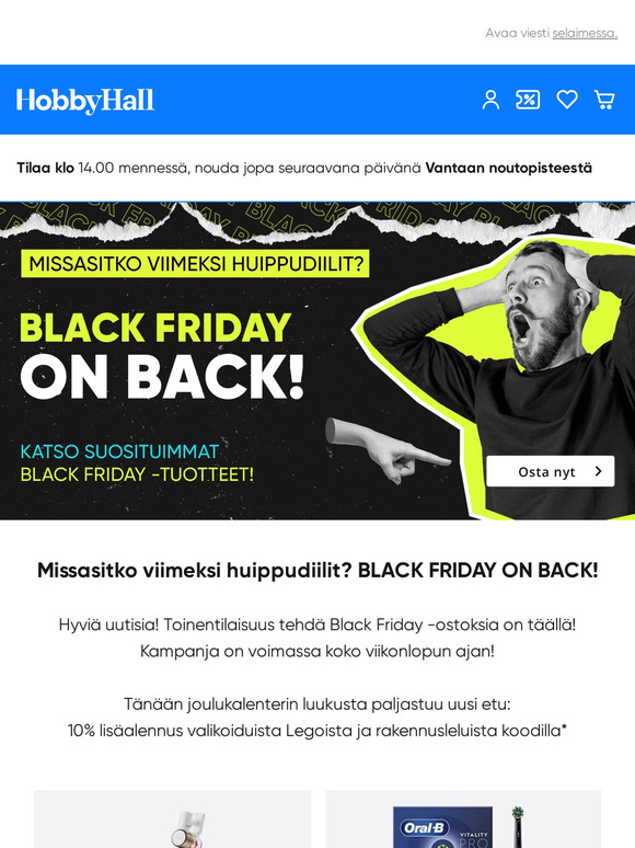 Hobby Hall FI: Missasitko viimeksi huippudiilit? Black Friday on back! | Milled