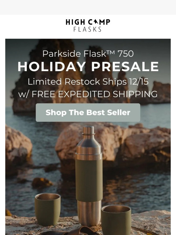 High Camp Flasks: Parkside Flask Presale! Free Expedited Shipping. | Milled