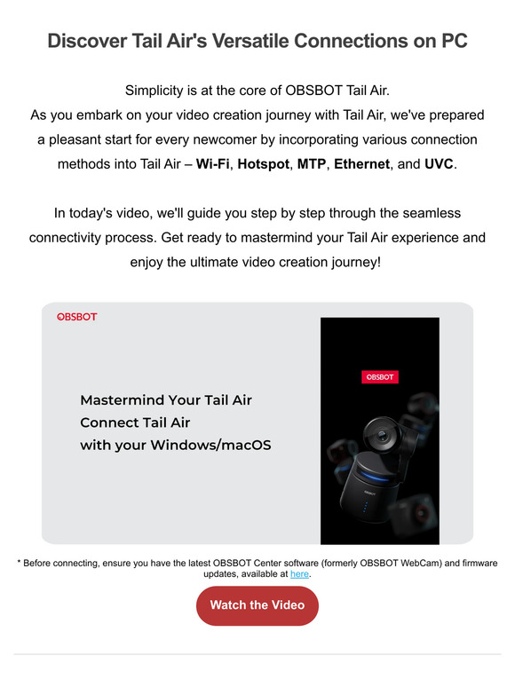 OBSBOT: Exploring Diverse Ways to Connect Tail Air on PC | Milled