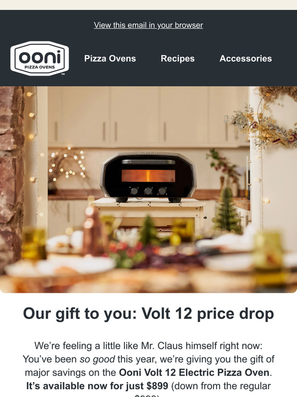 Ooni: PRICE DROP on the electric Ooni Volt 12 | Milled